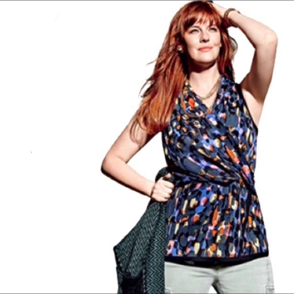 CAbi | Tops | Cabi 377 Flaunt Wrap Sleevless Blouse | Poshmark